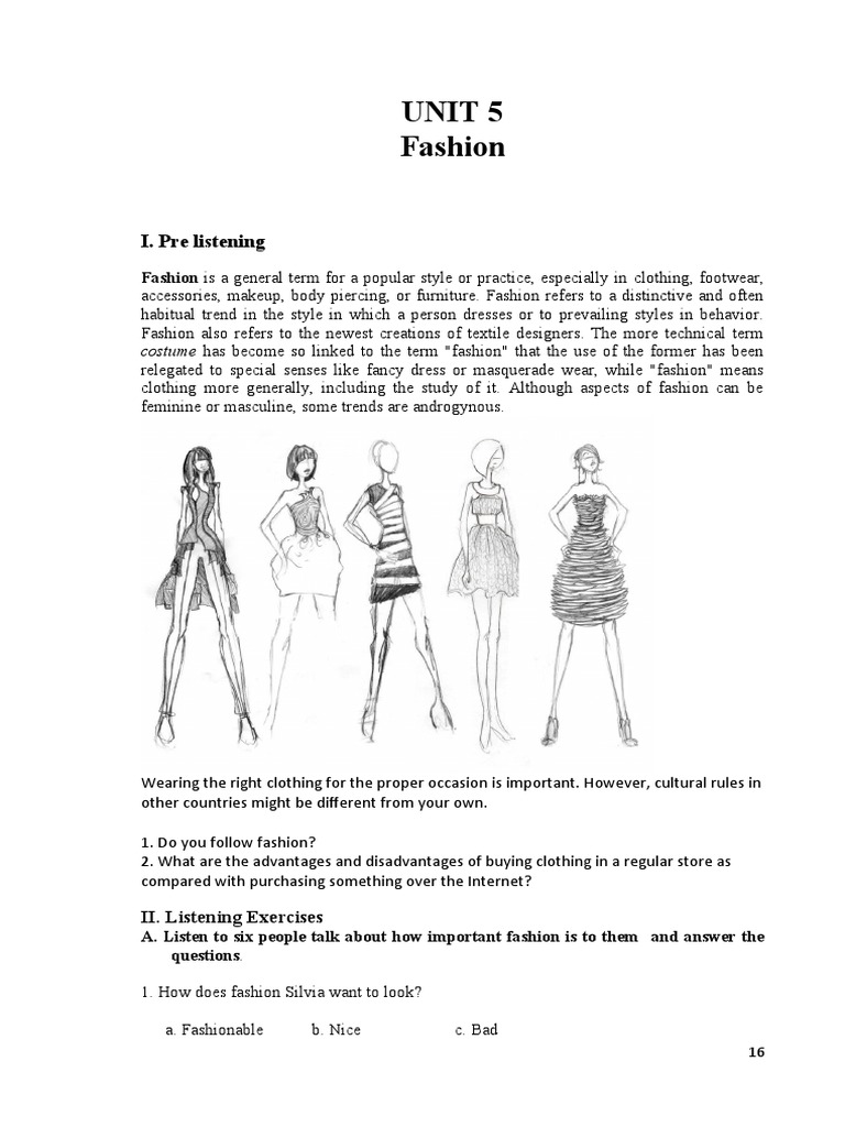 Unit 5 Fashion: I. Pre Listening | Download Free PDF | Fashion | Clothing