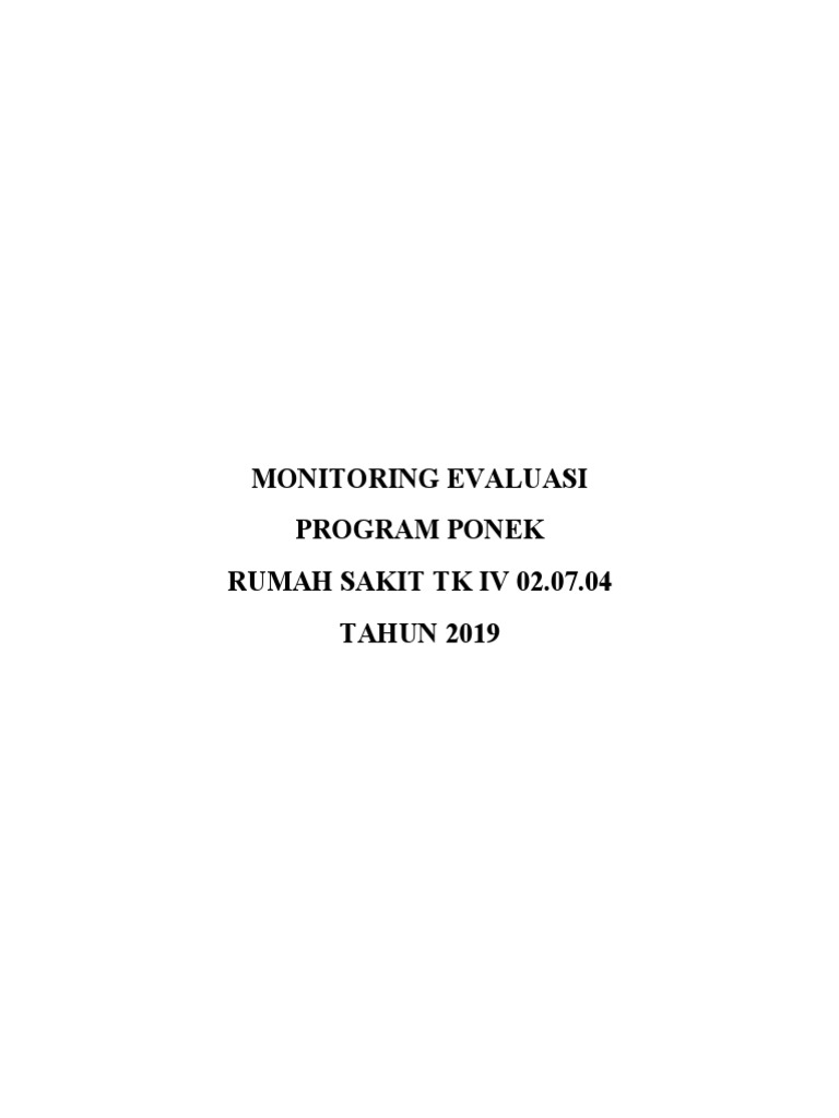 Monev Program Ponek 2019 | PDF
