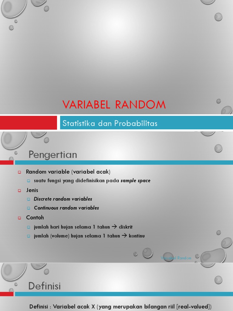 Pertemuan8 Variabel Random | PDF