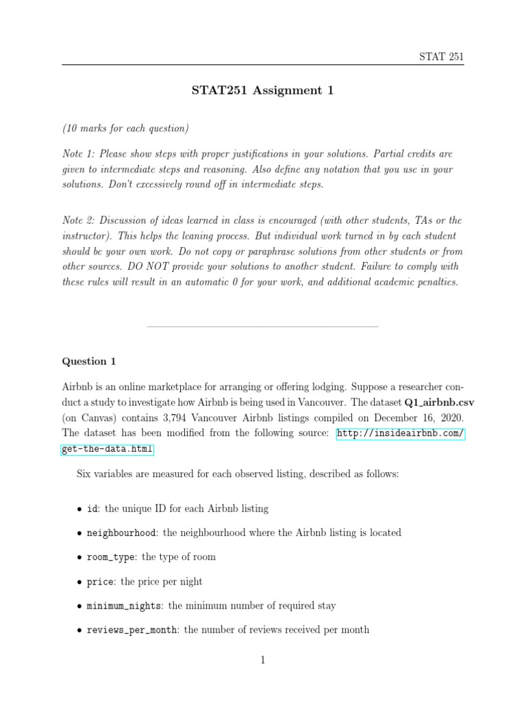 STAT Written Assignment | PDF