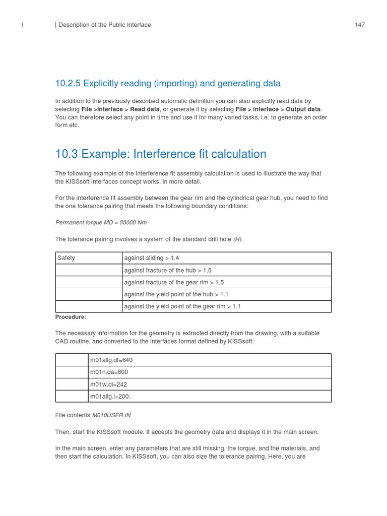 10.3 Example: Interference Fit Calculation: 10.2.5 Explicitly Reading ...