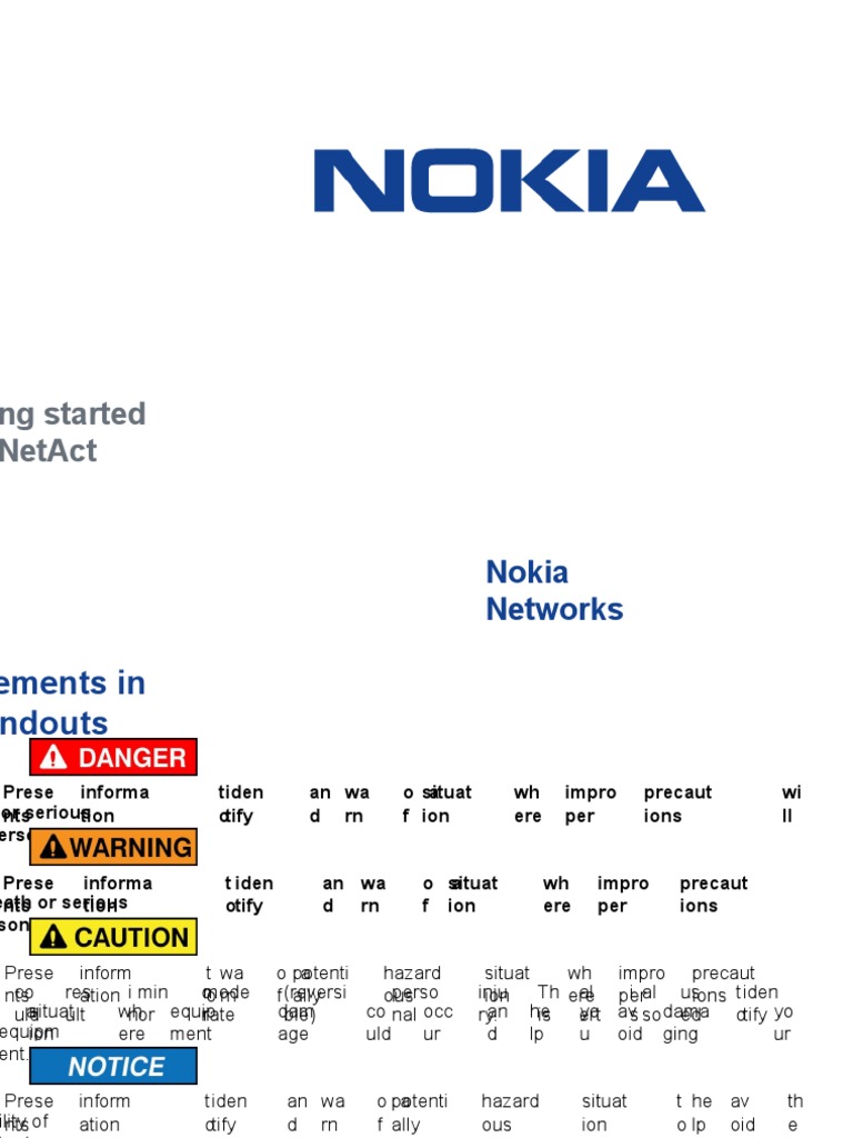 Getting Started With NetAct Nokia | PDF | Nokia