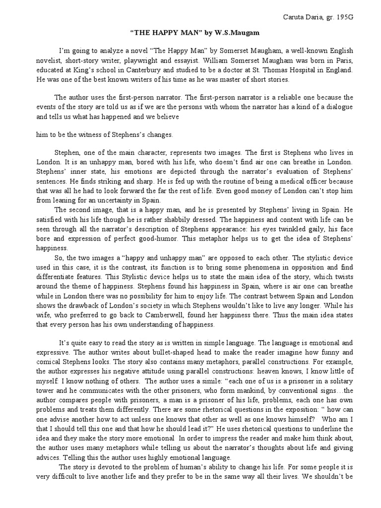 The Happy Man Analiza | PDF | Narration