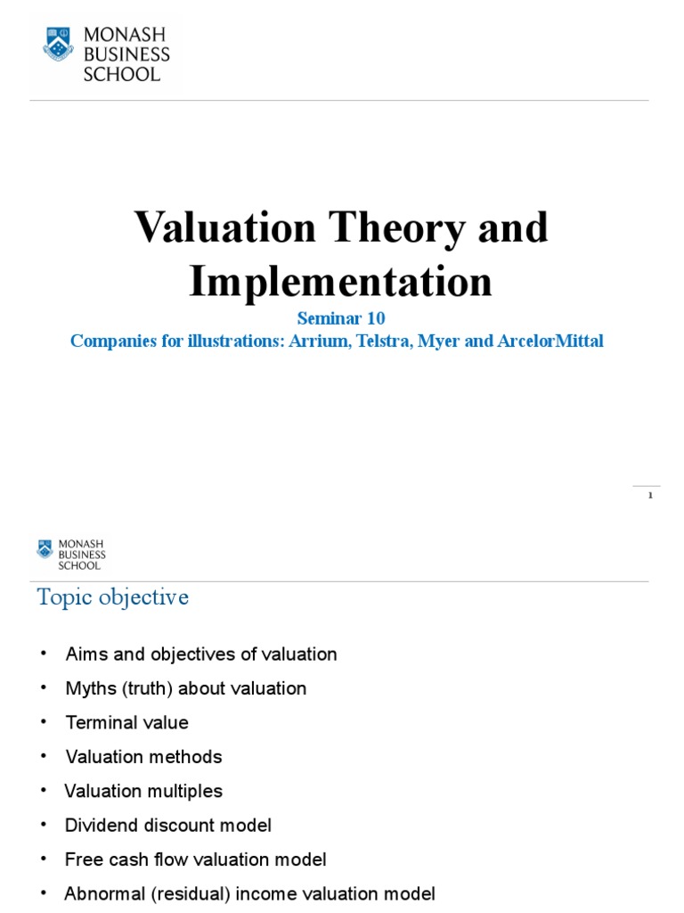 Seminar 10 Valuation Theory and Implementation 2016 | PDF | Valuation ...