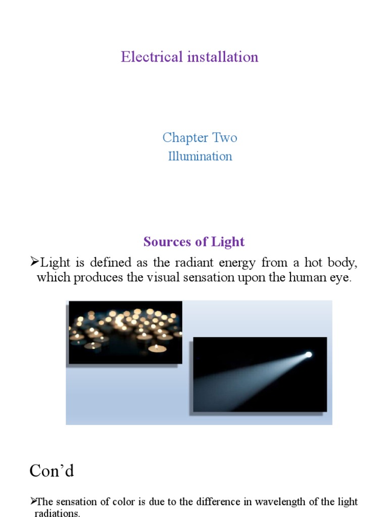 Electrical Installation Ppt1 | PDF | Light | Lighting