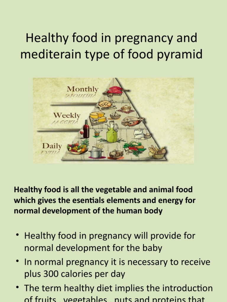 Healthy Food in Pregnancy and Mediterain Type of Food Pyramid | PDF ...