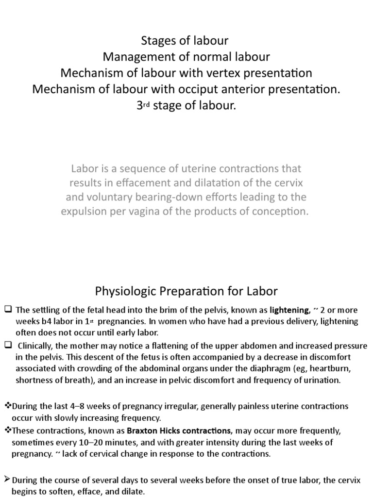Stages of Labour | PDF | Childbirth | Pregnancy