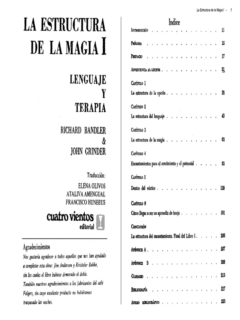 Richard Bandler y John Grinder 1975 - La Estructura de La Magia I - LIMPIO | PDF | Violencia