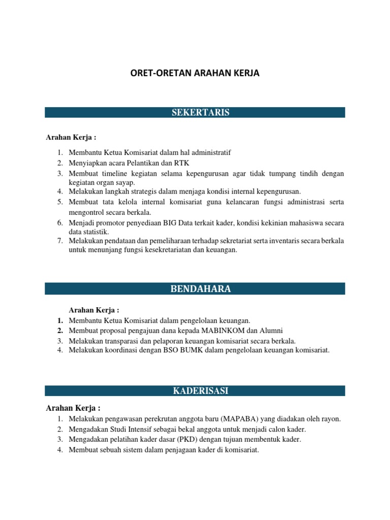 Arahan Kerja | PDF