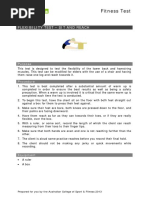 Sit and Reach Flexibility Test Guide | PDF