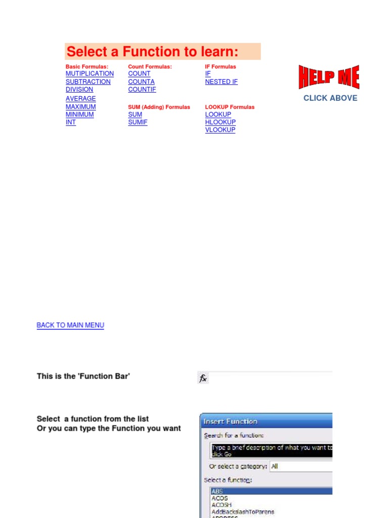 Excel Functions Explained | PDF | Computer Programming | Office Equipment
