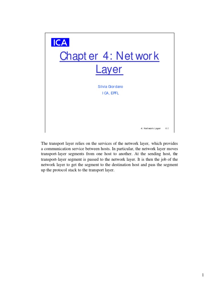Chapter 4 Network Layer | Download Free PDF | Internet Protocols | Ip ...