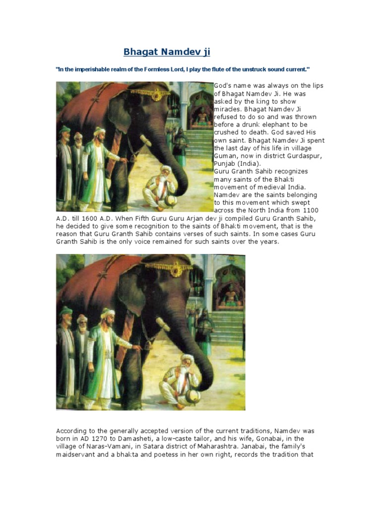 Bhagat Namdev Ji | PDF | Asian Ethnic Religion | Indian Religions