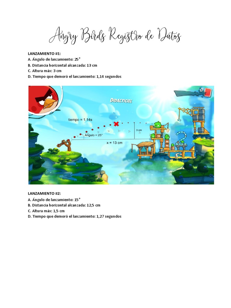 Angry Birds Movimiento de Proyectiles | PDF | Tecnología