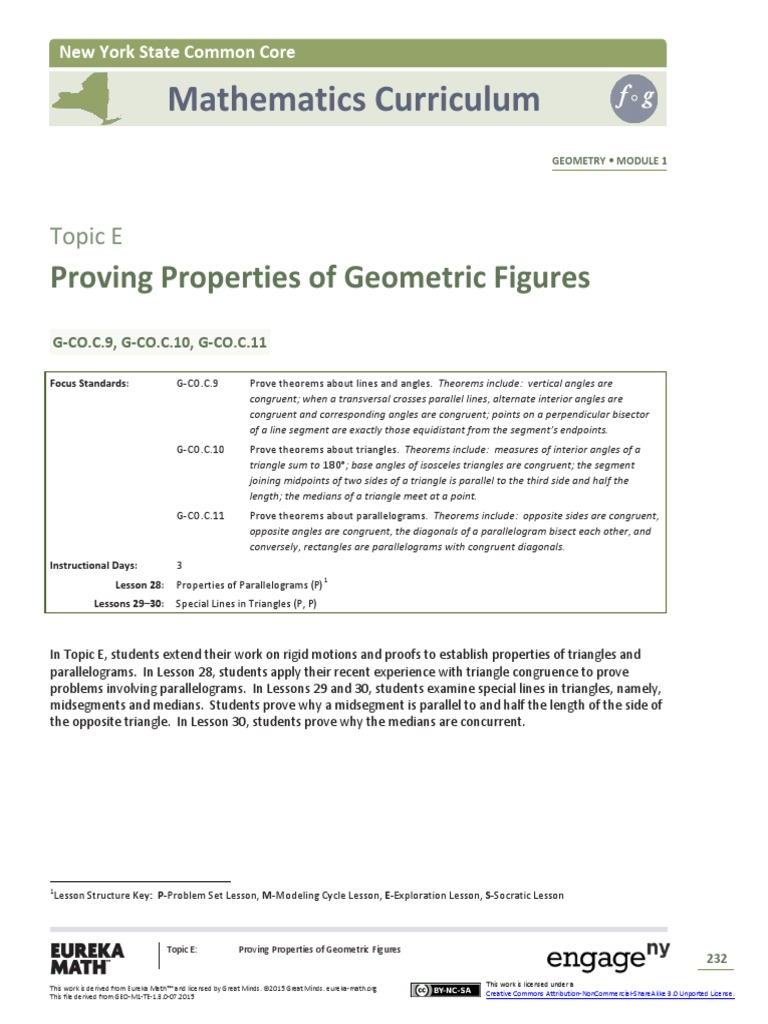 Mathematics Curriculum: Proving Properties of Geometric Figures | PDF ...
