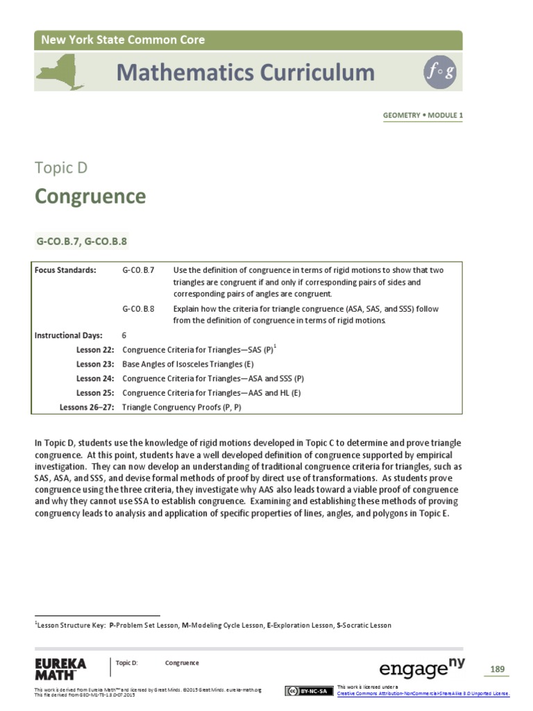 Geometry m1 Topic D Overview | PDF | Geometry | Space
