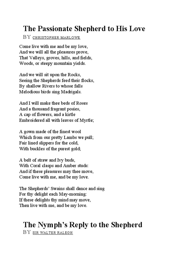 The Passionate Shepherd To His Love | PDF | The Merchant Of Venice ...