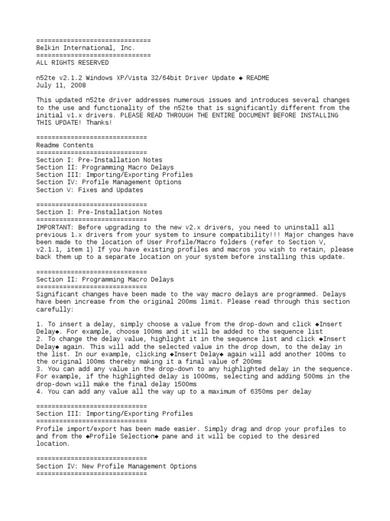 n52te Driver Update v2.1.2 Guide | PDF | Button (Computing) | Macro ...