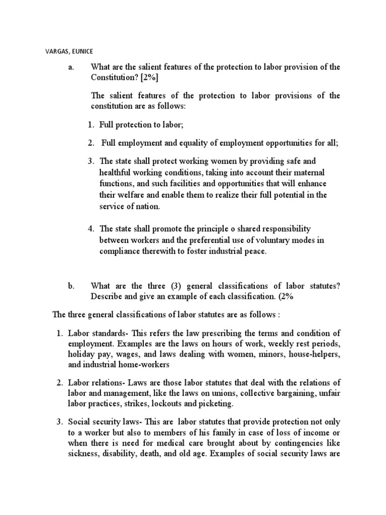 Labor Exam | PDF | Labour Law | Strike Action