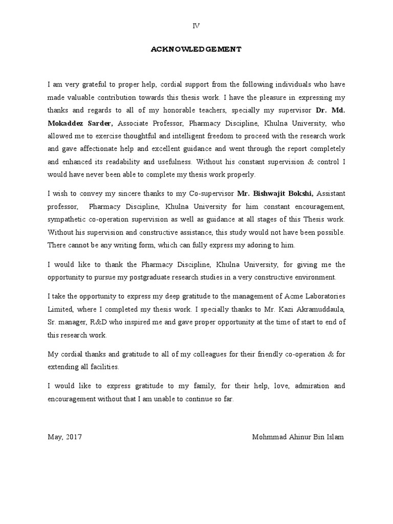 Acknowledgement | PDF | Career & Growth | Wellness