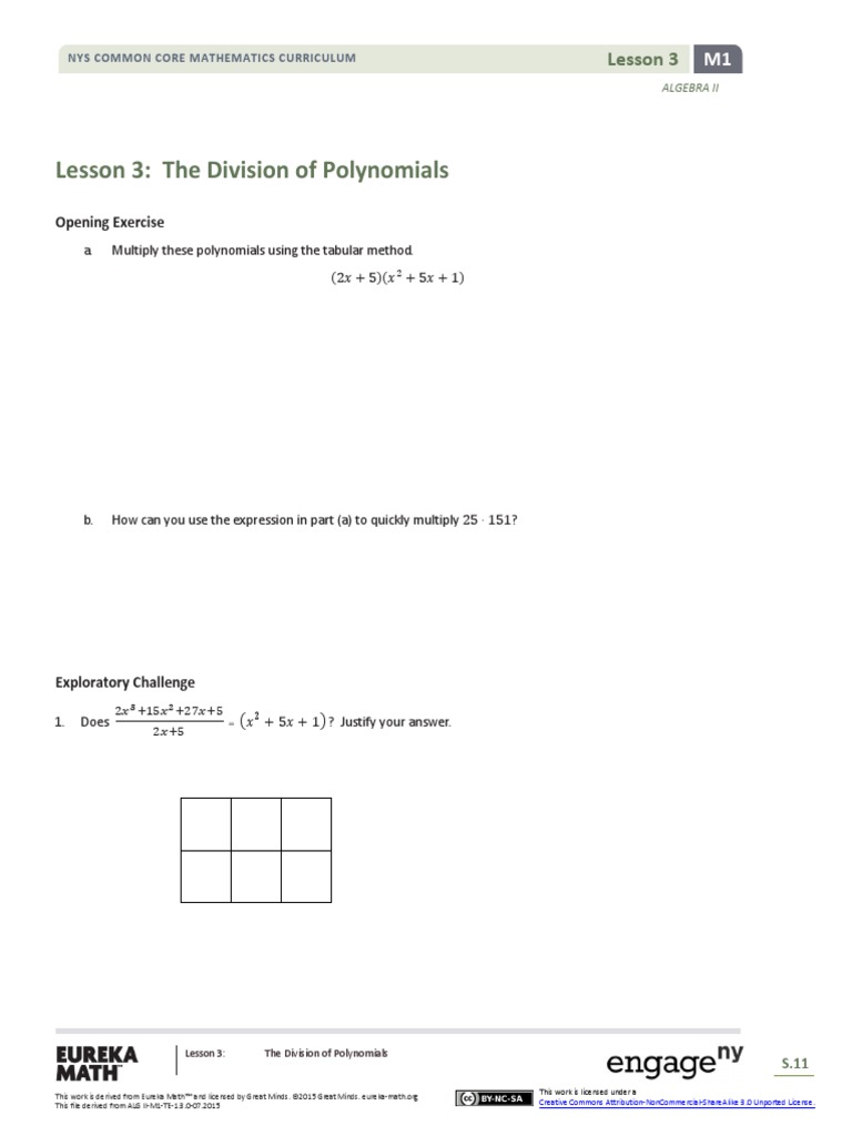 Algebra II m1 Topic A Lesson 3 Student | Download Free PDF | Common ...