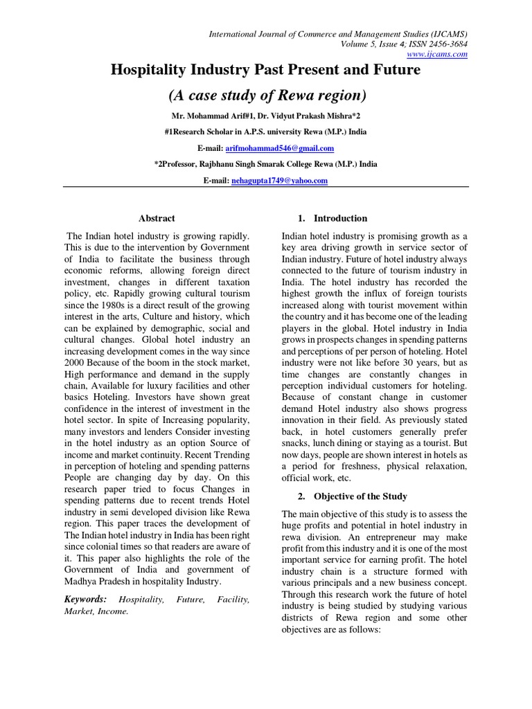 Hospitality Industry Past Present and Future Final | PDF | Hotel | Tourism
