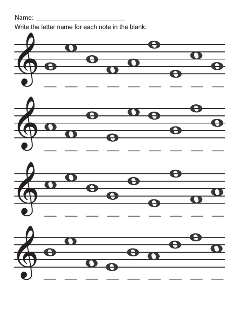 Note Identification Worksheet | PDF