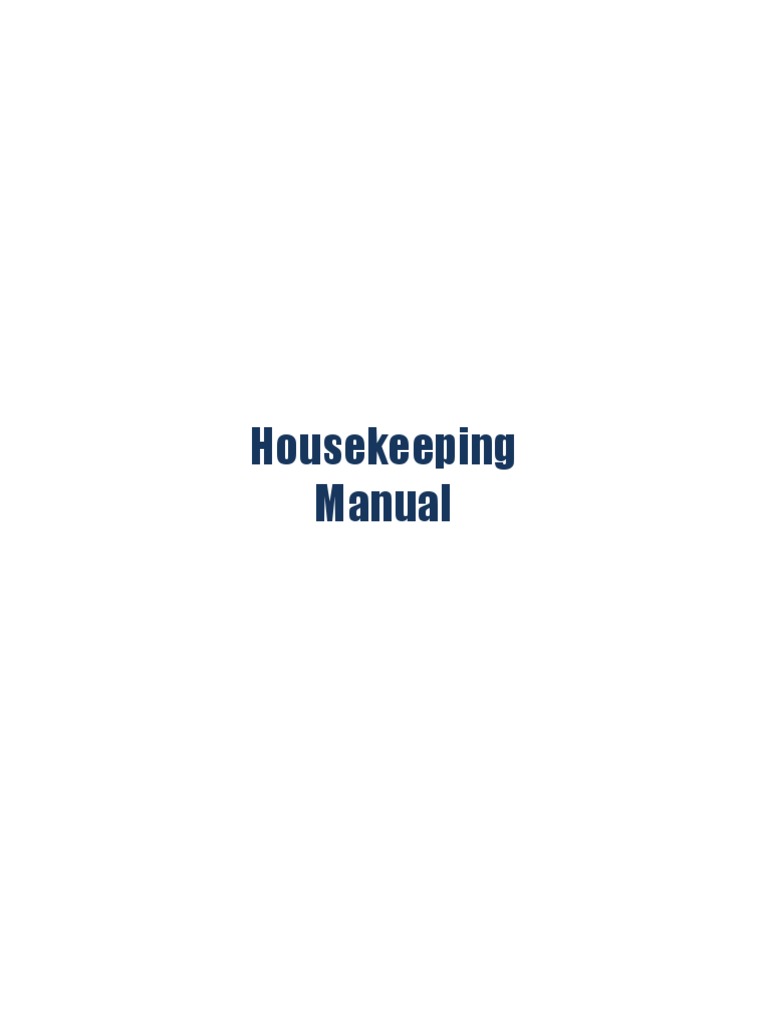 Housekeeping Manual | PDF | Housekeeping | Bed