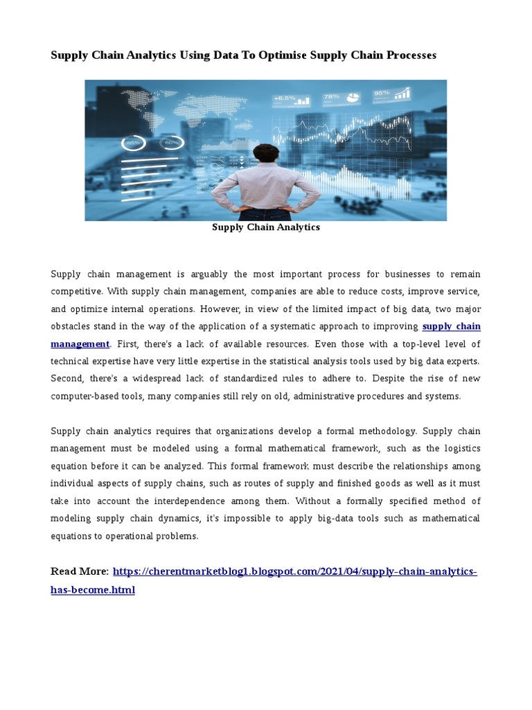 Supply Chain Analytics Using Data To Optimise Supply Chain Processes | PDF Supply Chain Analytics Using Data To Optimise Supply Chain Processes | PDF