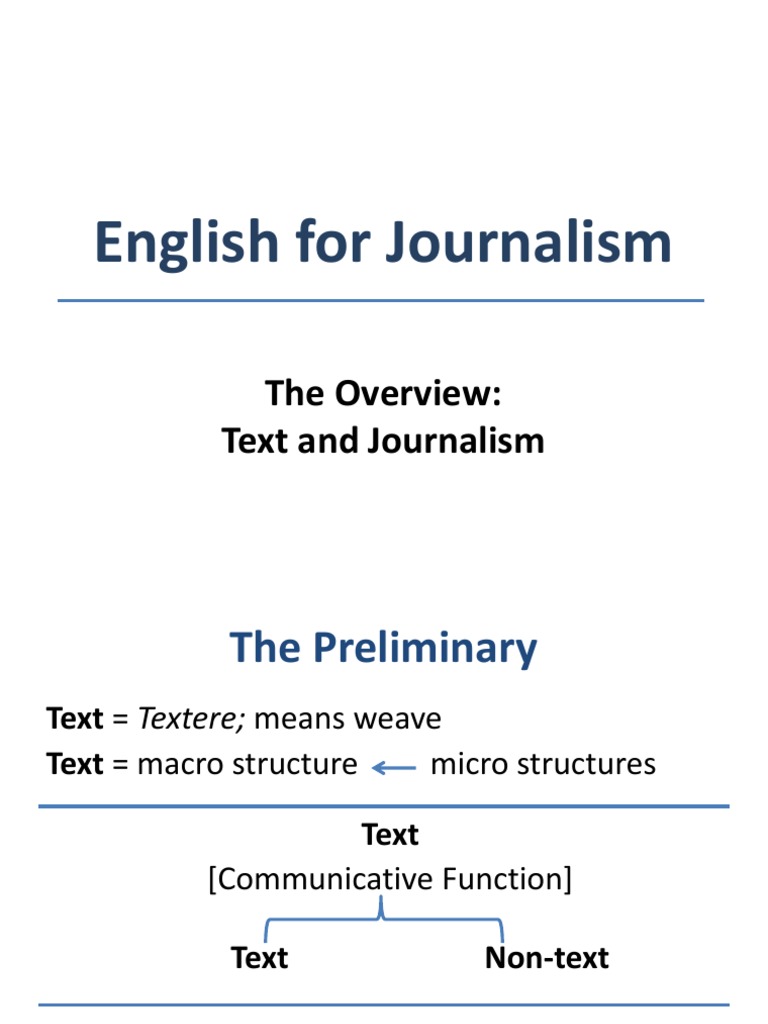 2 English For Journalism - Text and Journalism | PDF | Journalism | News