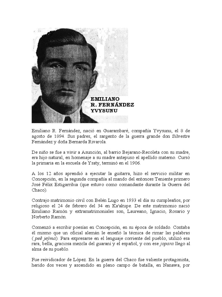 BIOGRAFÍA DE Emiliano R FERNÁNDEZ | PDF