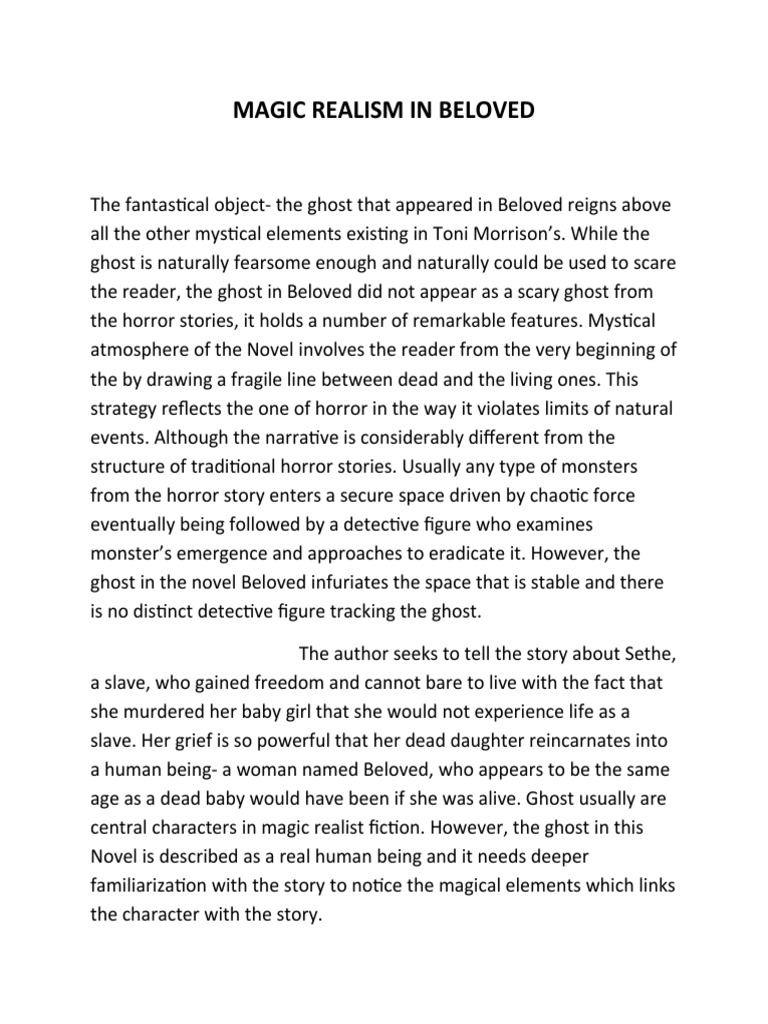 Magical Realism in Toni Morrison's Beloved | PDF | Ghosts