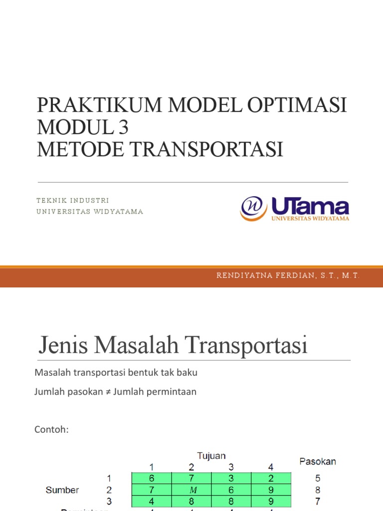 Modul 4-Metode Transportasi | PDF