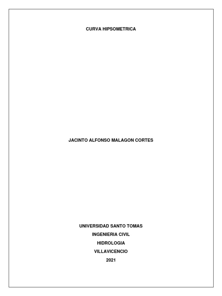 Curva Hipsometrica - Jacinto Malagon | PDF | Geometría algebraica | Espacio