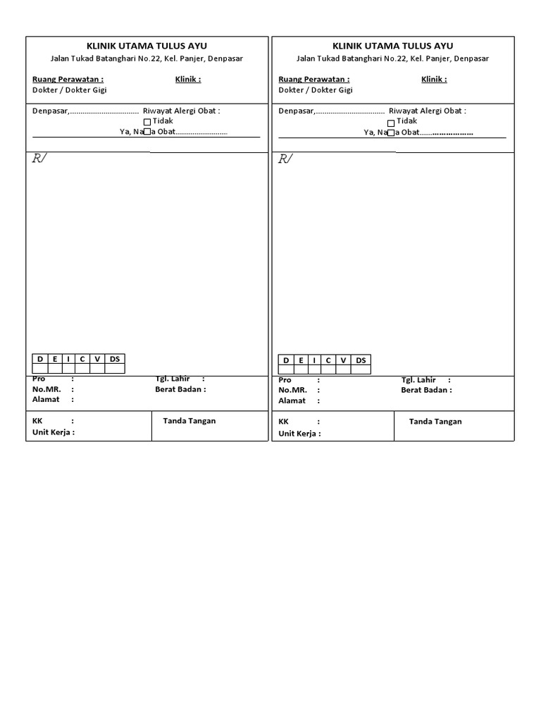 Form Resep Dokter | PDF