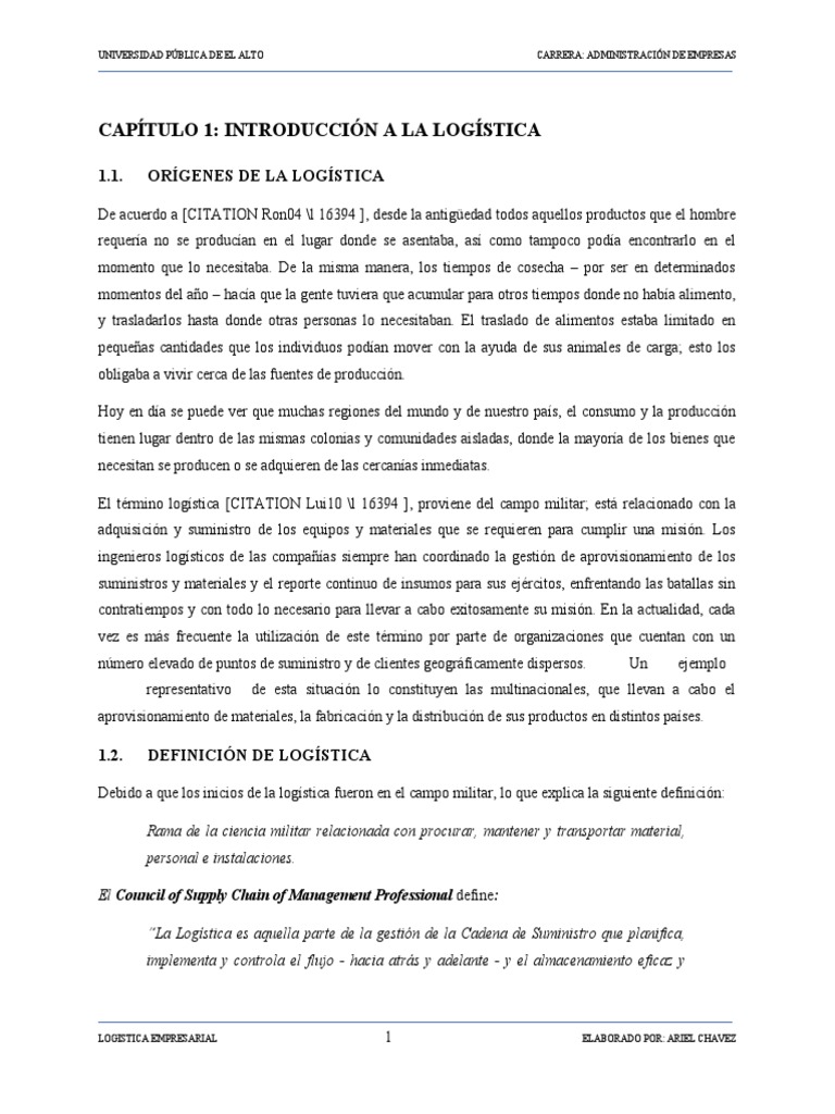 Cap 01 - Introducción a La Logística | PDF | Logística | Almacén