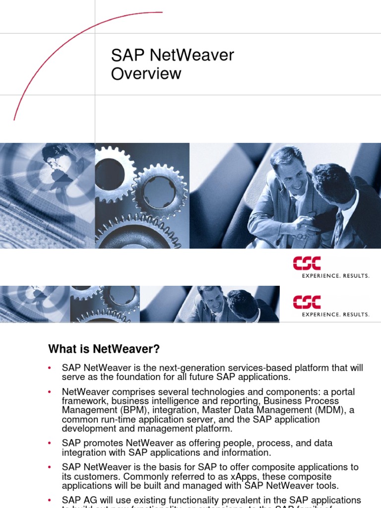 SAP - Netweaver - Overview - April 09 | PDF | Sap Se | Business Process