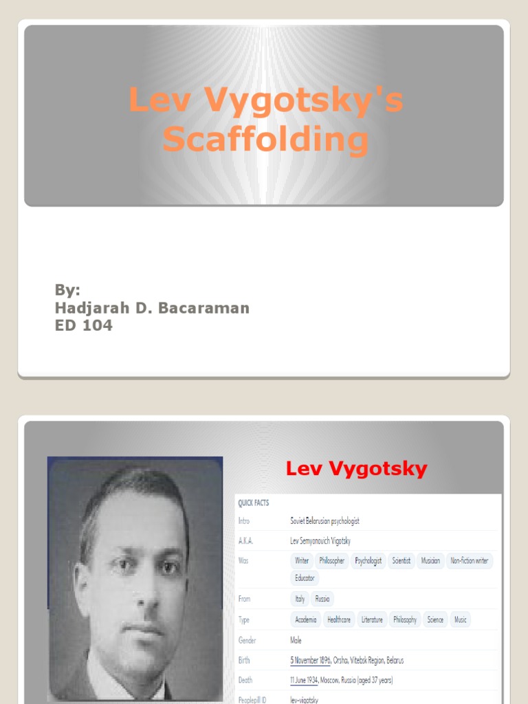 Lev Vygotsky's Scaffolding - HadjarahBacaraman | PDF