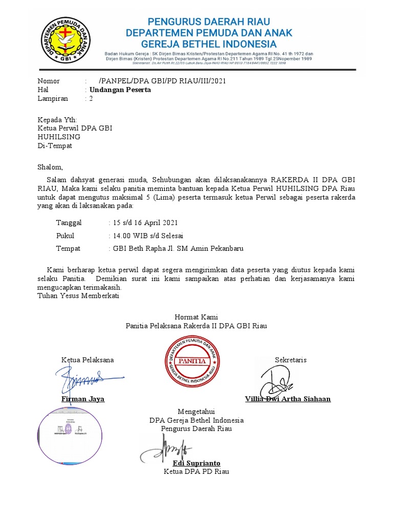 Contoh Undangan Kegiatan | PDF