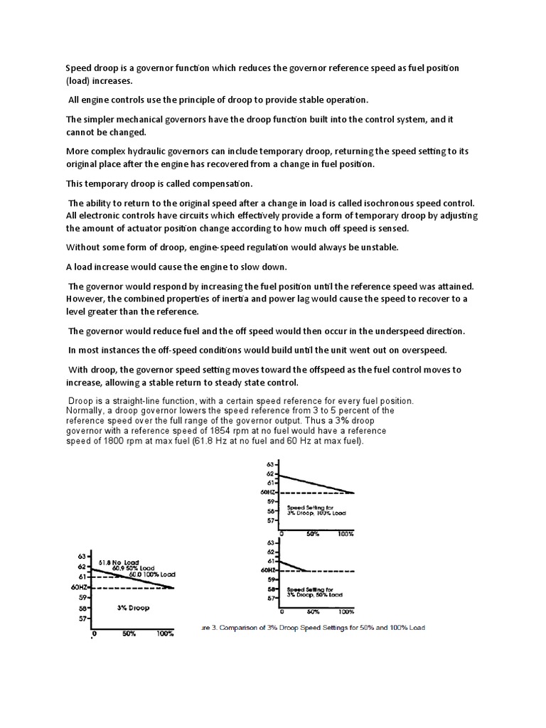 Speed Droop Is A Governor Function Which Reduces The Governor Reference ...