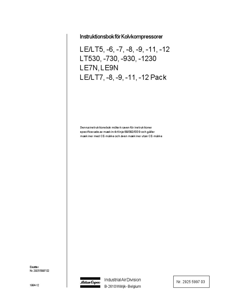 Atlas Copco LE11 | PDF