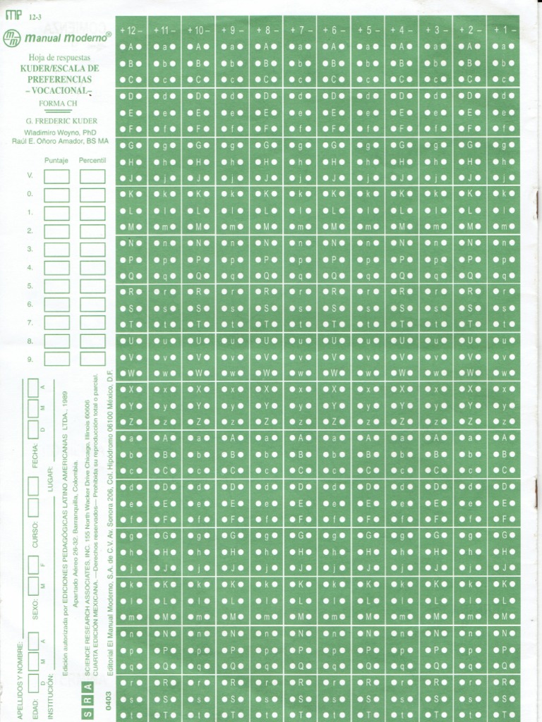 Protocolo Kuder | PDF