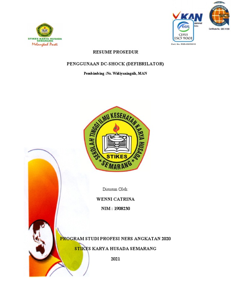 Wenni Catrina 1908230 Sop Defibrilator. | PDF | Sains & Matematika | Teknologi & Rekayasa