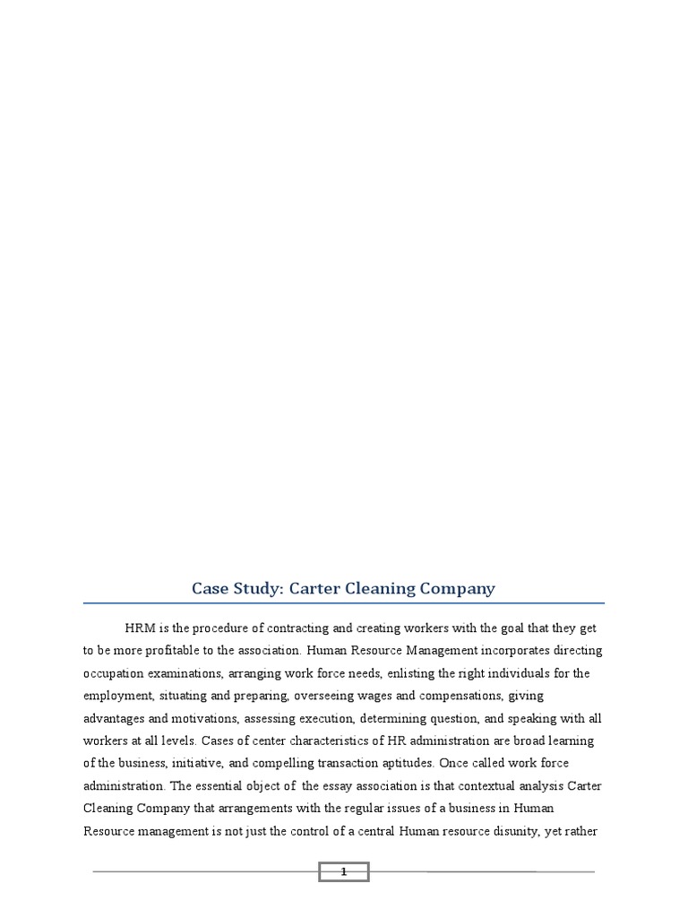 Case Study: Carter Cleaning Company | PDF | Turnover (Employment ...