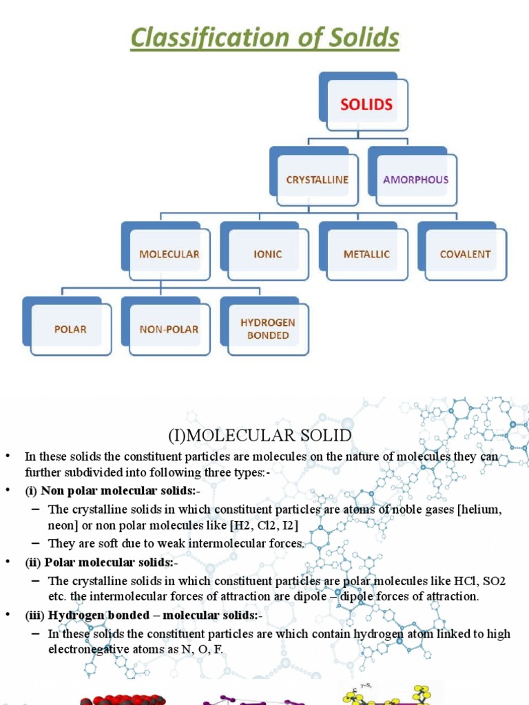 Classification of Crystalline Solid | PDF