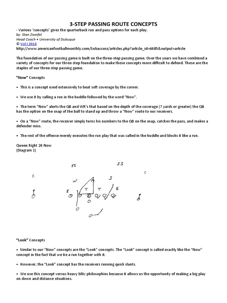 3-Step Passing Route Concepts | Download Free PDF | Quarterback ...