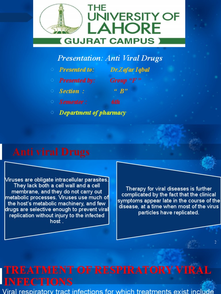 Presentation: Anti Viral Drugs | PDF | Virus | Antiviral Drug