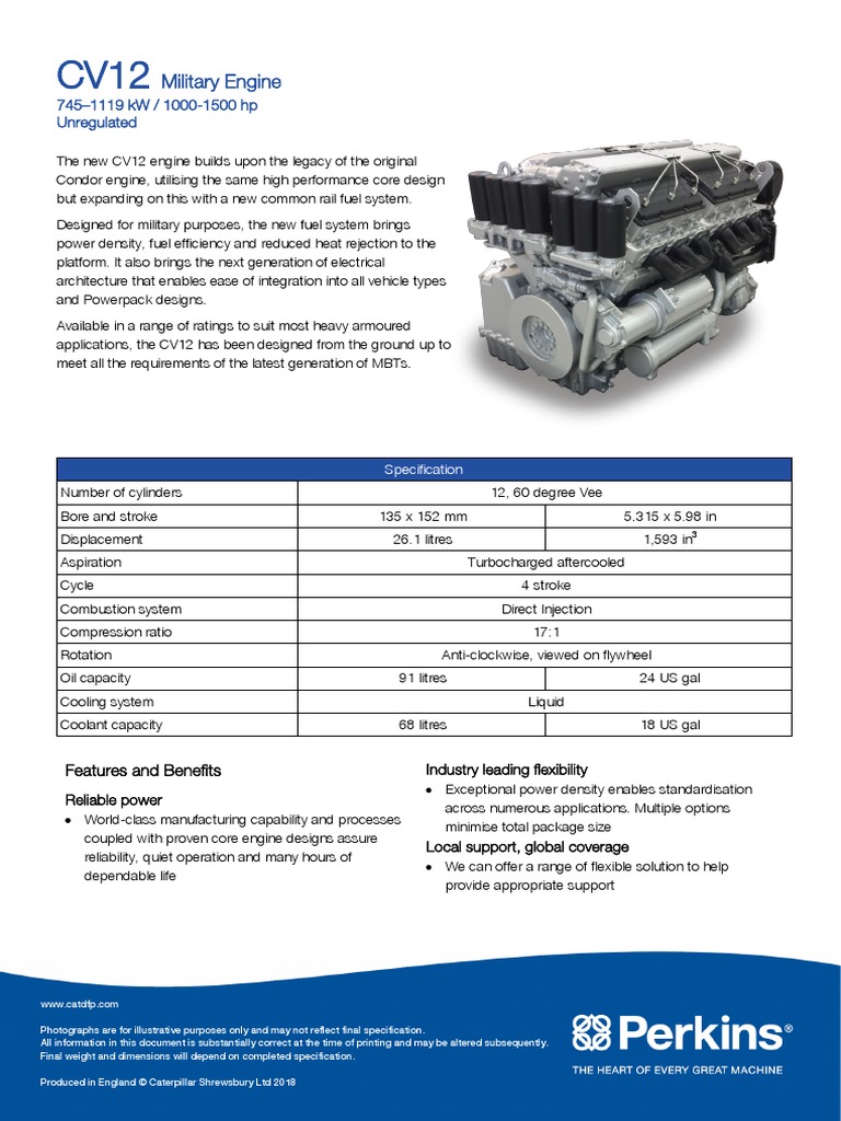 Military Engine: 745-1119 KW / 1000-1500 HP Unregulated | PDF | Engines ...