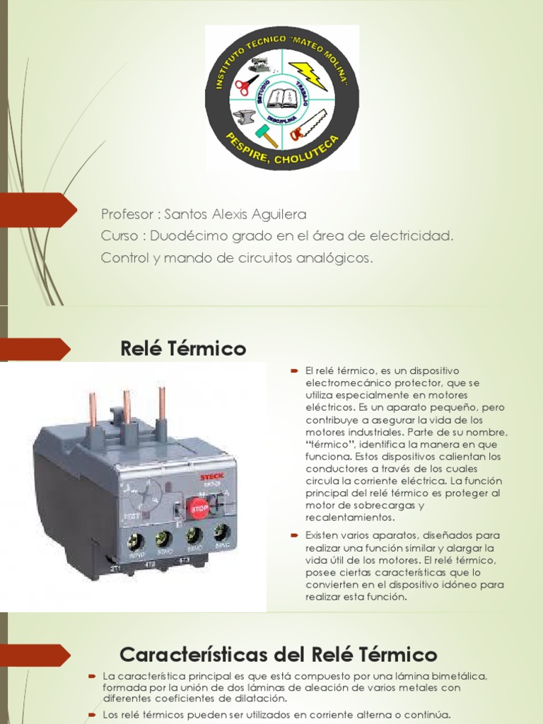 Funcionamiento y Partes del Relé Térmico | PDF | Relé | Corriente eléctrica
