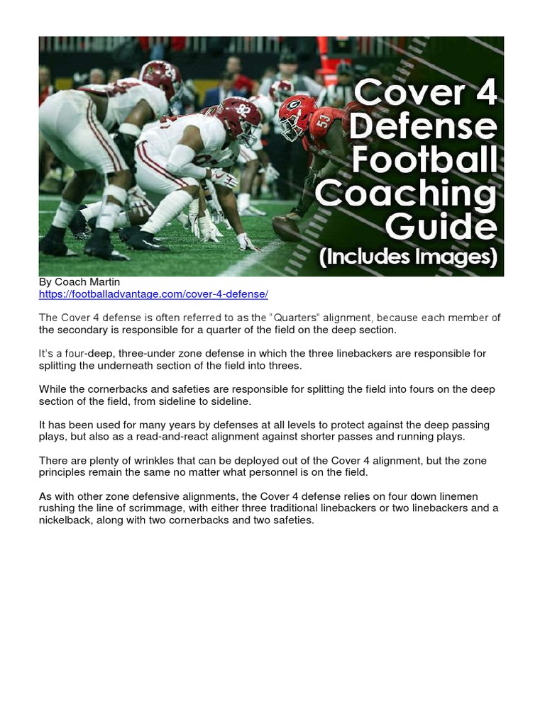 Cover 4 Defense Football Coaching Guide. by Coach Martin | PDF | Sports ...